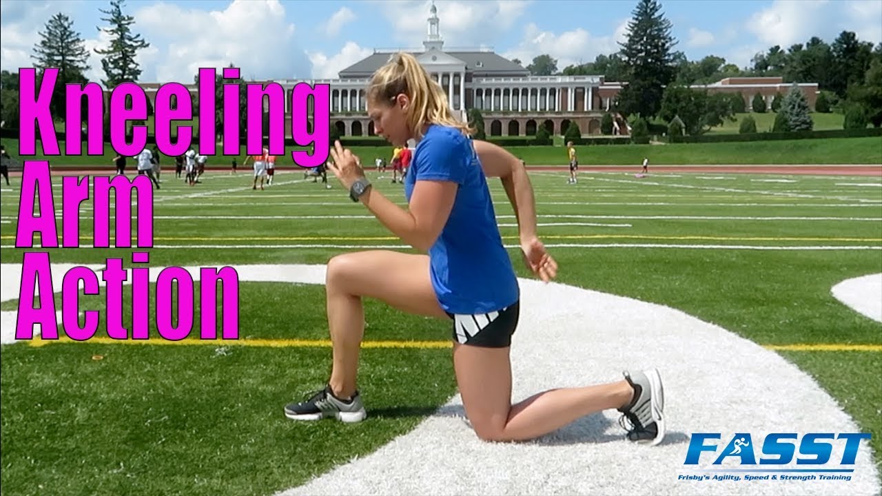 Running arm action tutorial - kneeling - 205 Sports